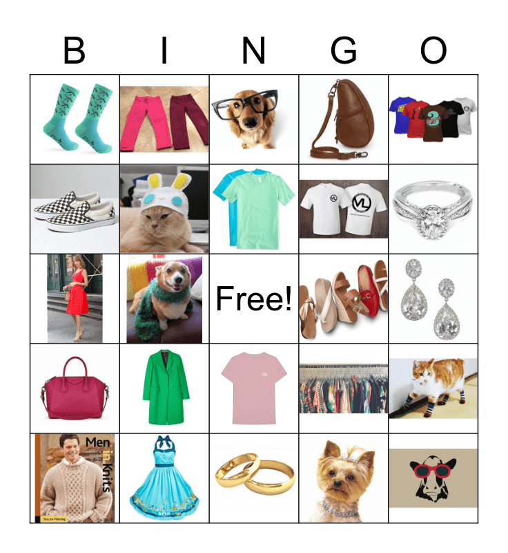 Clothes and Accessories Bingo Card