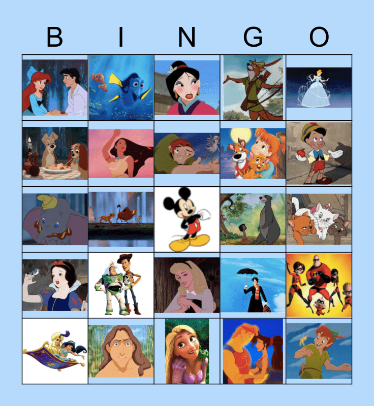DISNEY Bingo Card