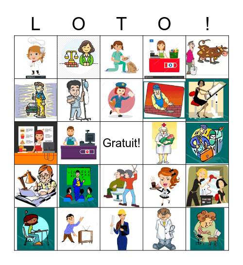 Les metiers Bingo Card