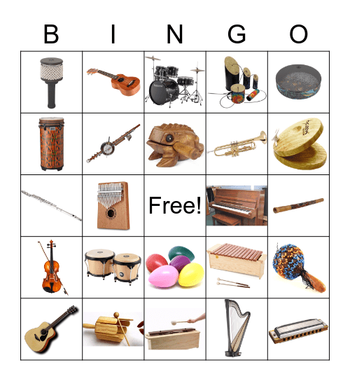 Instrument Bingo Card