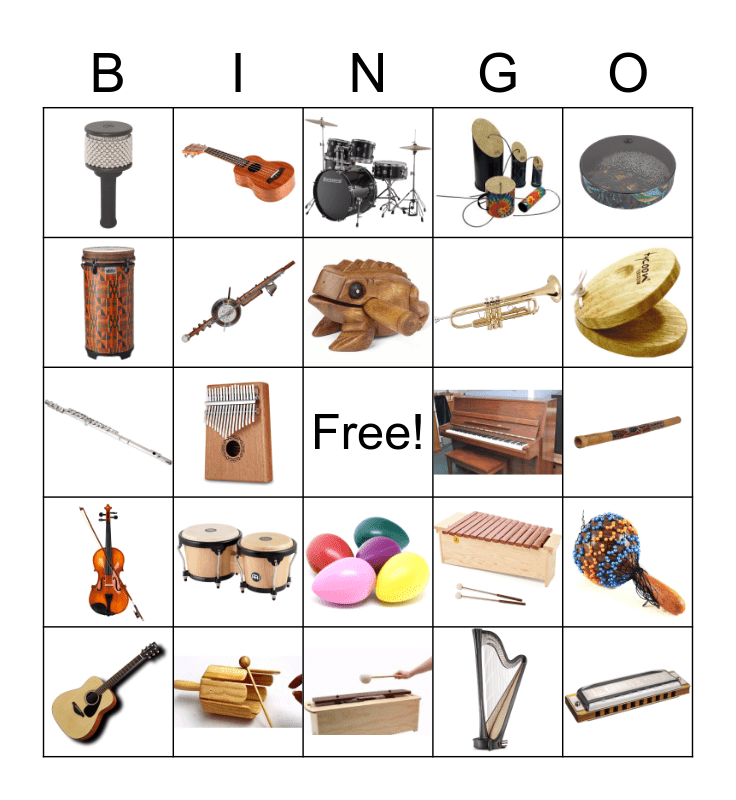 Instrument Bingo Card