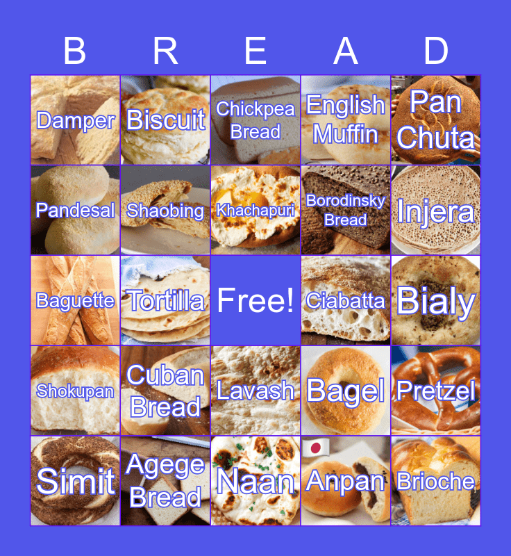 Bread Bingo Card