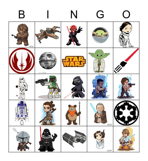 STAR WARS Bingo Card