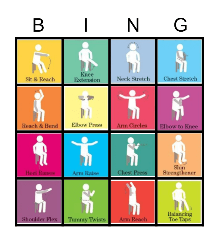Chair Activity Bingo Card