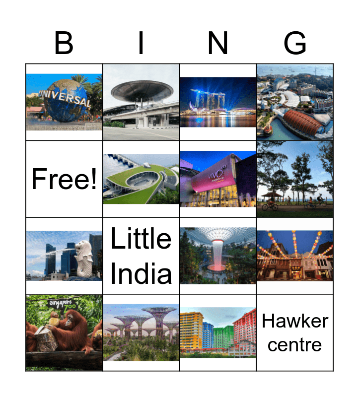 National Day Singapore Bingo Card