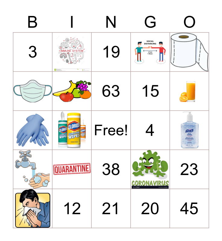 Covid-19 Bingo Card