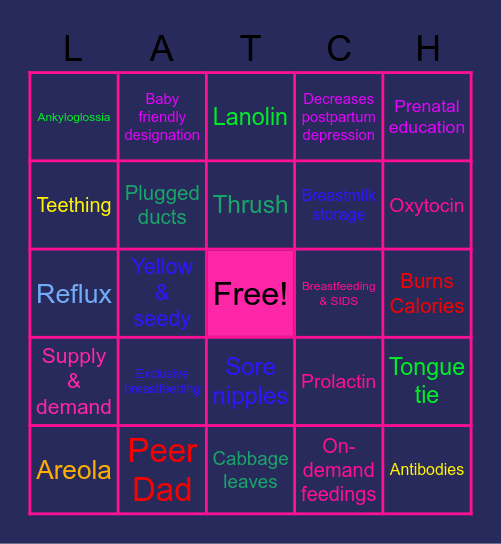 Meg's Breastfeeding Bingo Card