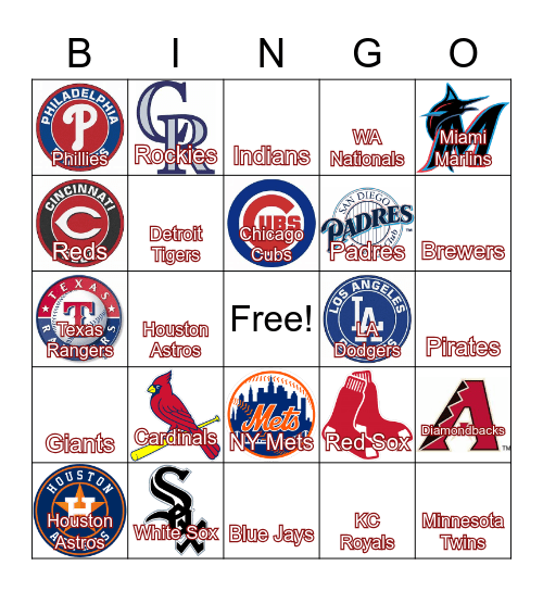 Baseball Bingo Card