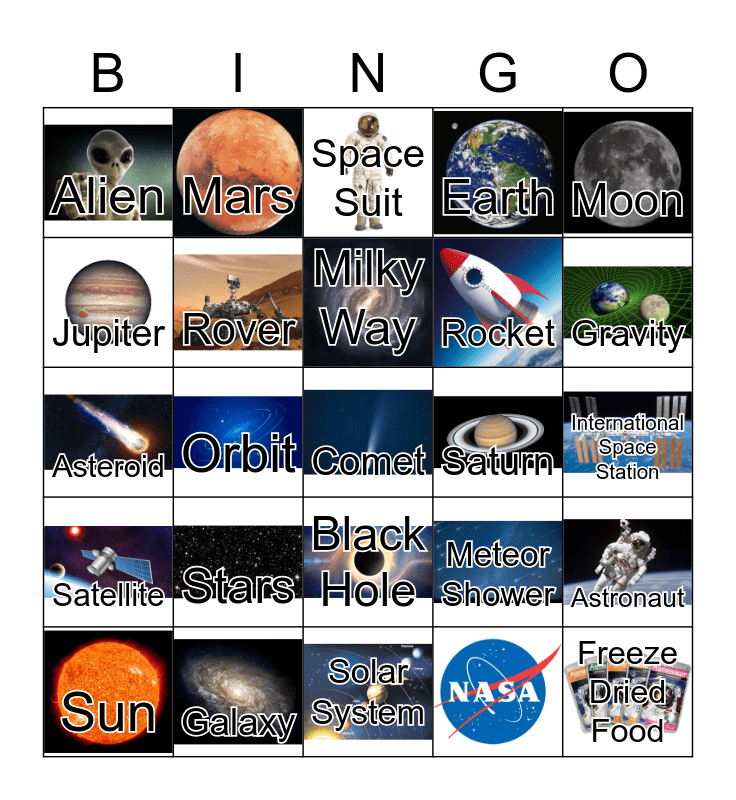 Space Bingo Card
