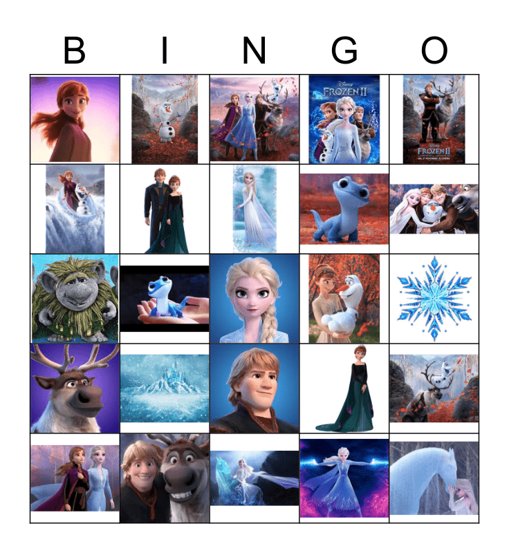 FROZEN 2 Bingo Card