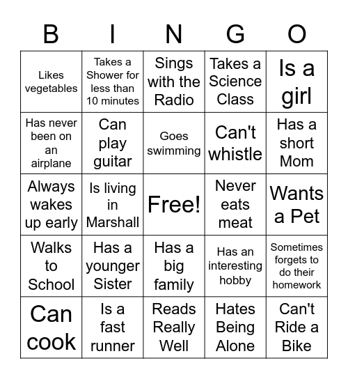 Who...? Bingo Card