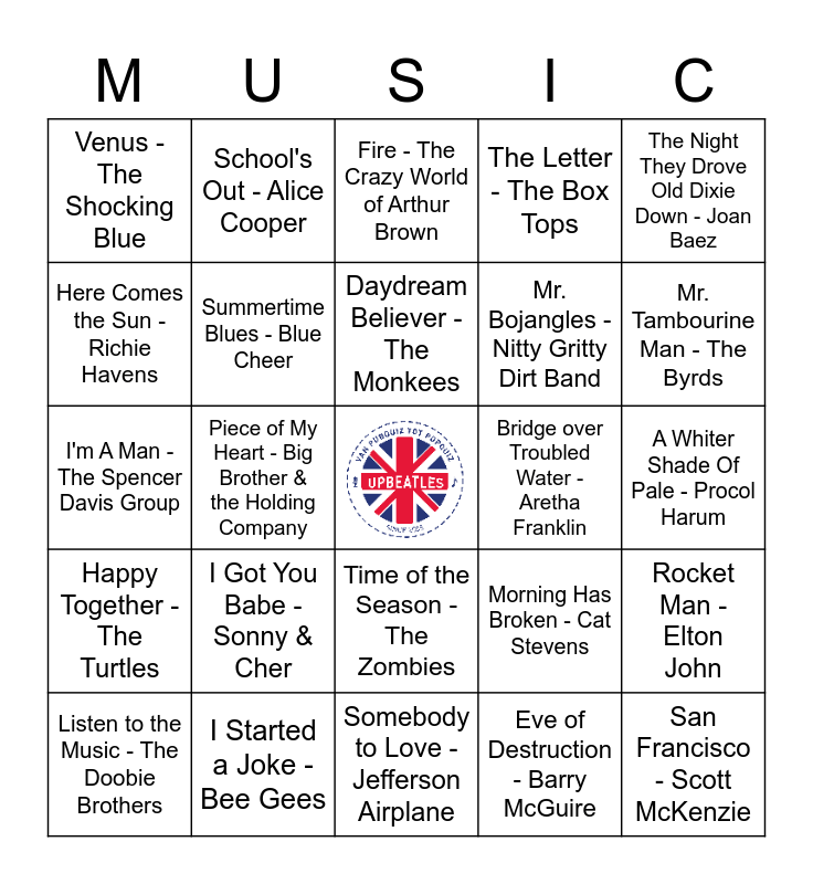 Music Bingo Card