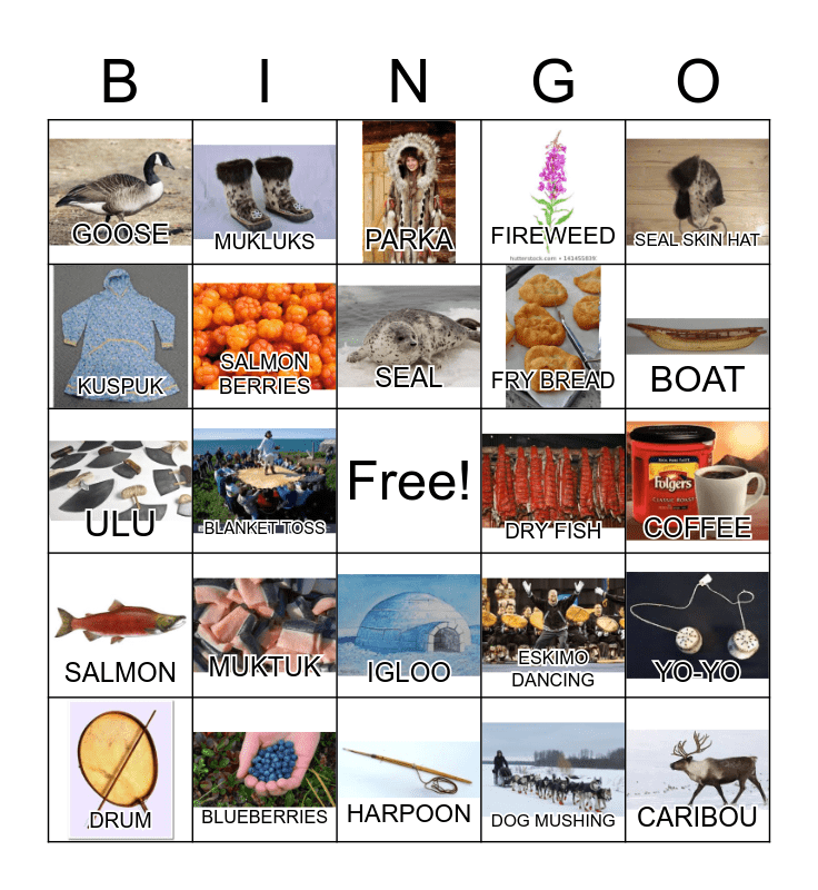 INUPIAQ BINGO Card