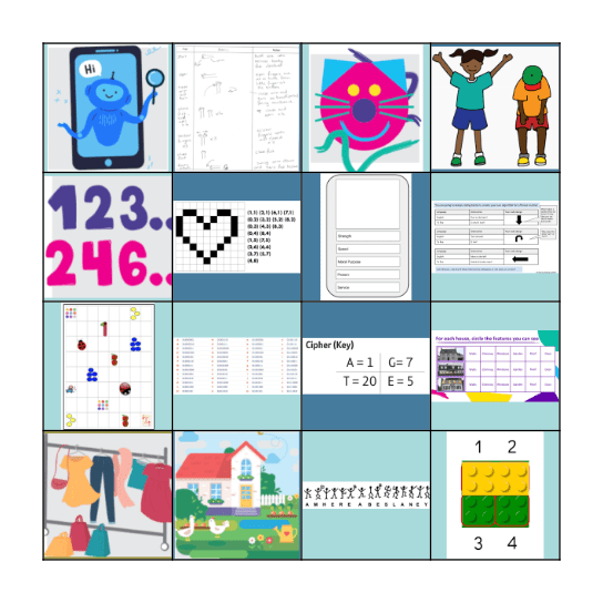 Digital Technology Curriculum Bingo Card