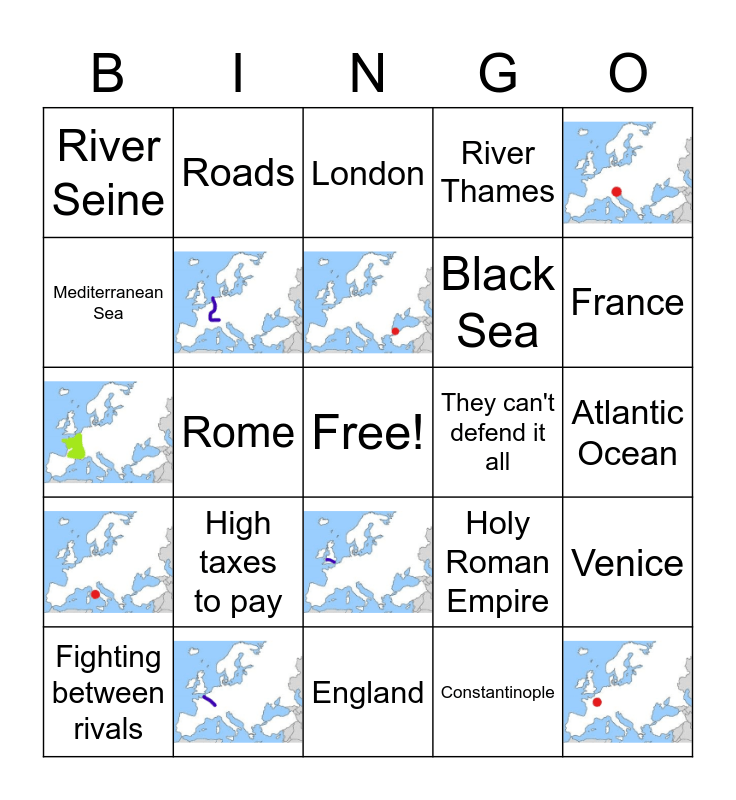 Medieval Europe Bingo Card