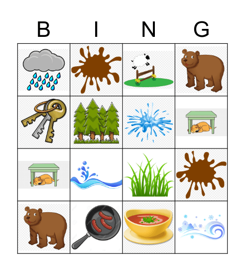 We're going on a bear hunt Bingo Card