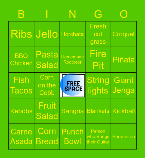 BACKYARD BBQ Bingo Card