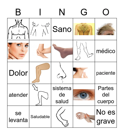 Cuerpo Bingo Card