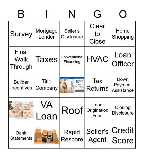 REAL ESTATE BINGO WITH MOZINGO! Bingo Card