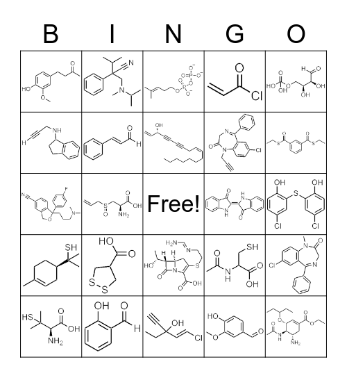 Functional Group Bingo Card