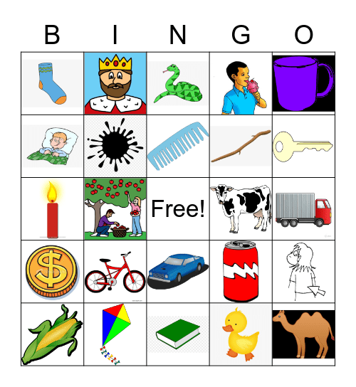 Initial and Final /k/ Bingo Card