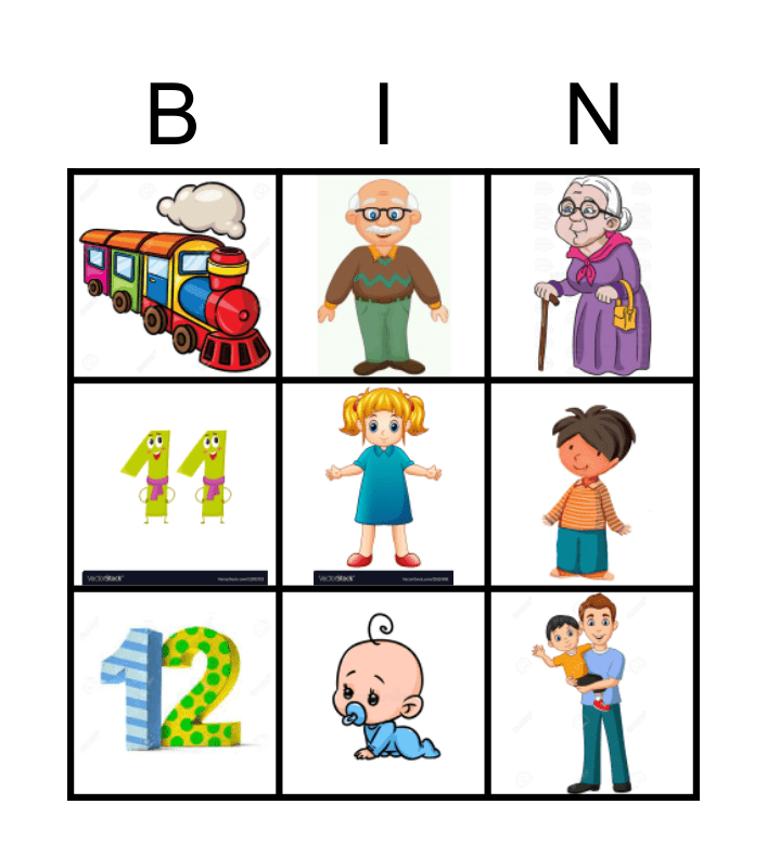 My Family Bingo Card