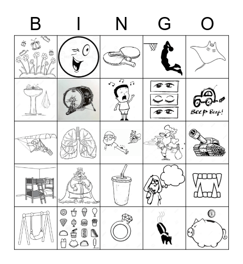 -ng and -nk Bingo Card