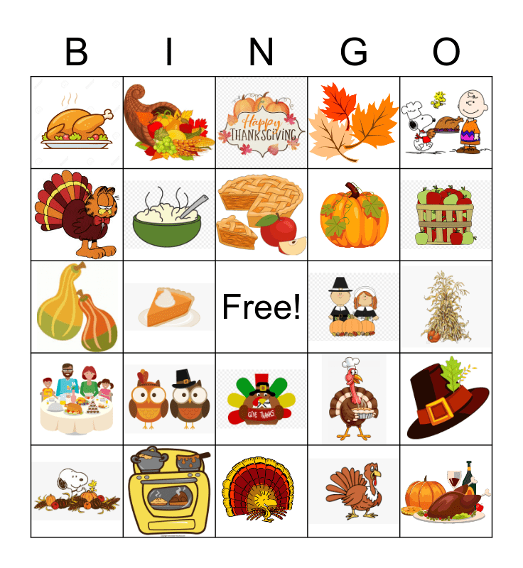 THANKSGIVING BINGO Card