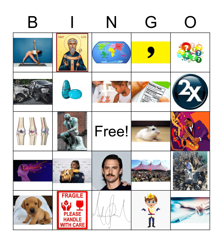 French Cognates Bingo Card