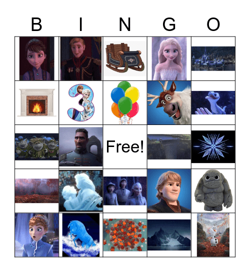Frozen Bingo Card