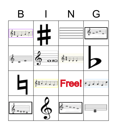 Musical terms and symbols Bingo Card