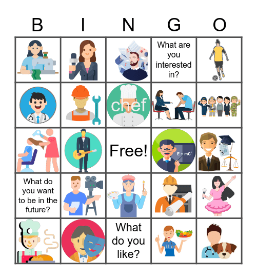 Grade 1 Lesson 6: People At Work Bingo Card