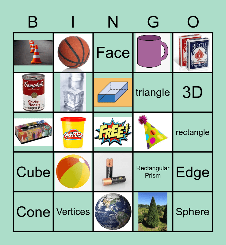 3D and 2D Shapes BINGO Card