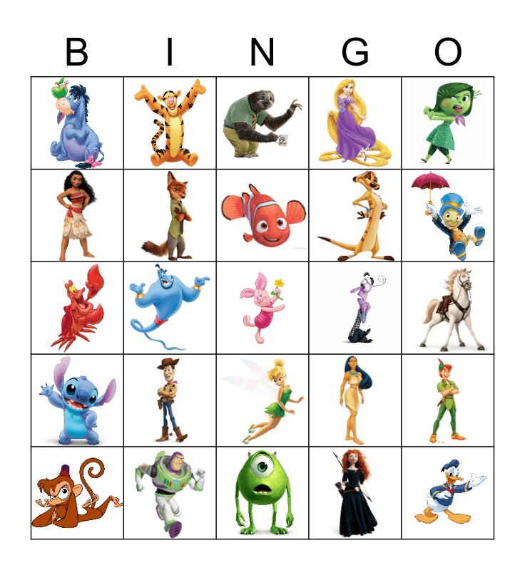 DISNEY PICTURES Bingo Card