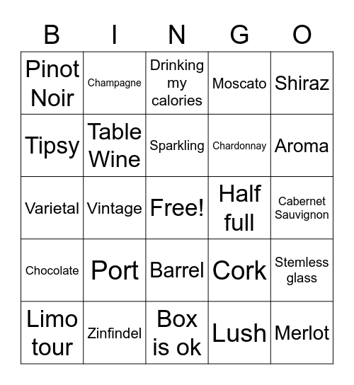 Wine! Bingo Card