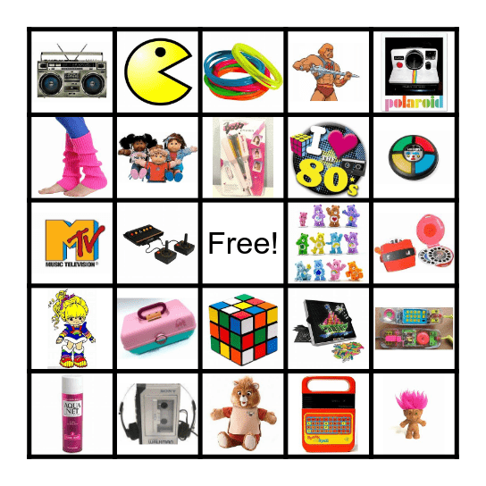 TOTALLY TUBULAR, RADICAL 80s BINGO Card