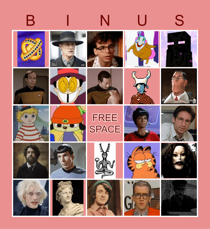 Favorite Character Binus Bingo Card