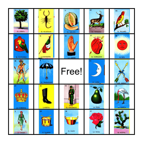 México Bingo Card