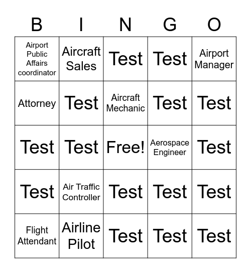 Aviation Careers!! Bingo Card