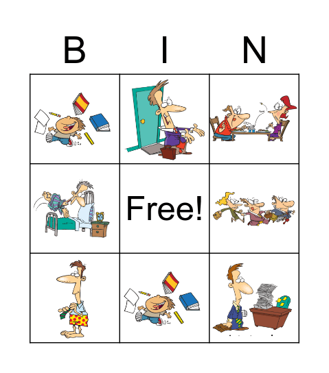 Morning Routine Vocabulary Bingo Card