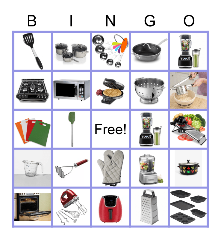 Cooking Class Bingo Card