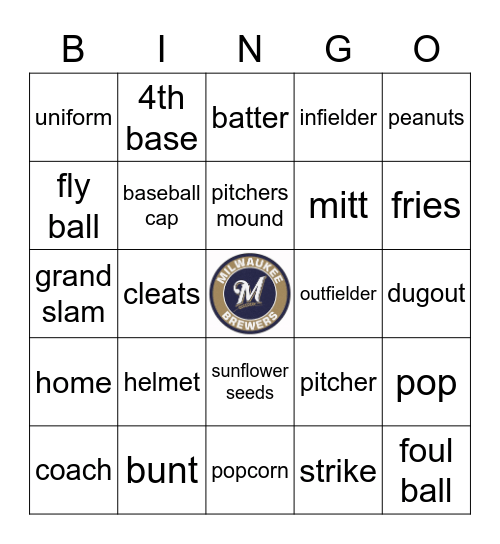 Baseball Bingo Card