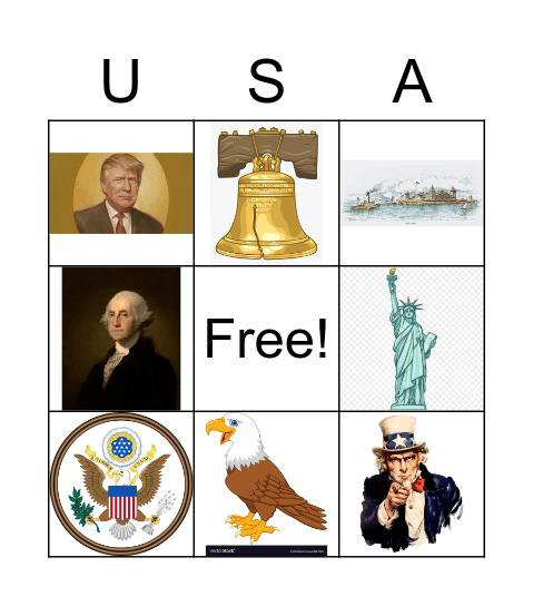 U.S. Symbols Bingo Card