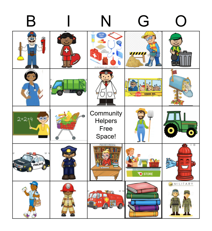 Community Helpers Bingo Card