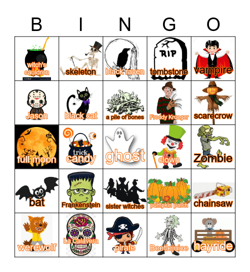 Halloween Loteria Bingo Card