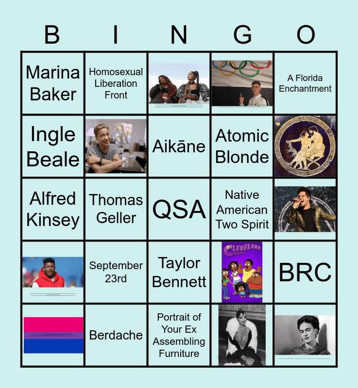 Bisexual Visibility Bingo Card