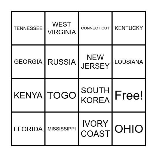 Where did our JFBC Staff come from? Bingo Card