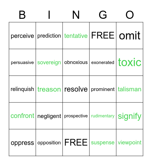 7th grade Synonym/ Antonym 4 Mckayla Bingo Card