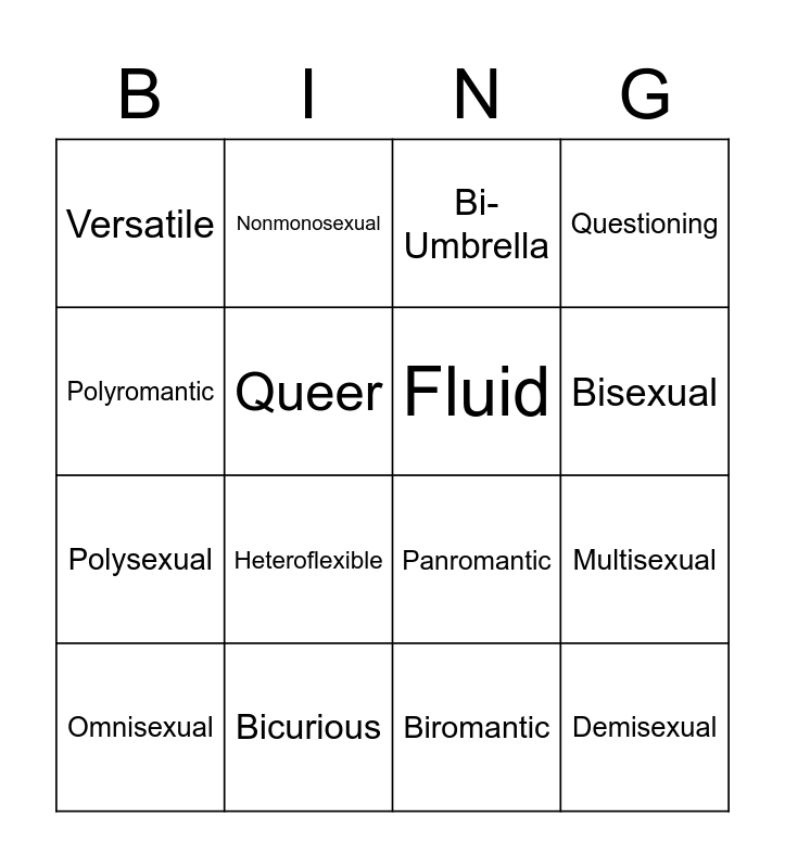 Bi-Bingo Card