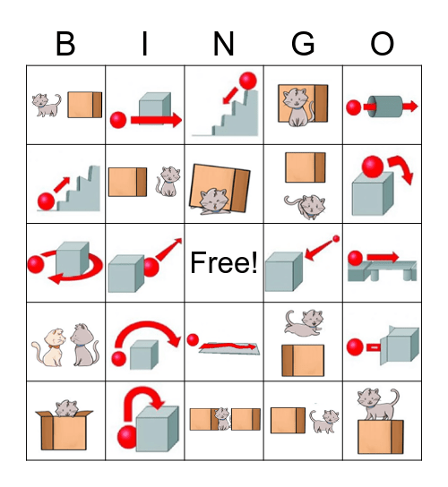 Prepositions Bingo Card